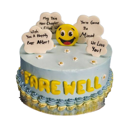 Smiley Farewell Cake Online | Creative Design – Flower Bouquet